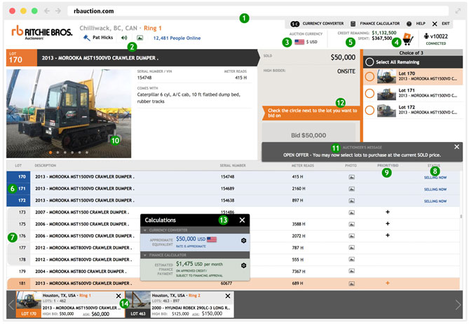 EFFETTUARE OFFERTE ON-LINE: IL NOSTRO SOFTWARE BID LIVE | Ritchie Bros ...